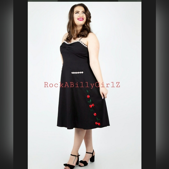Voodoo Vixen | Dresses | Voodoo Vixen Layla Cherry Daisy Embroidery Fit ...